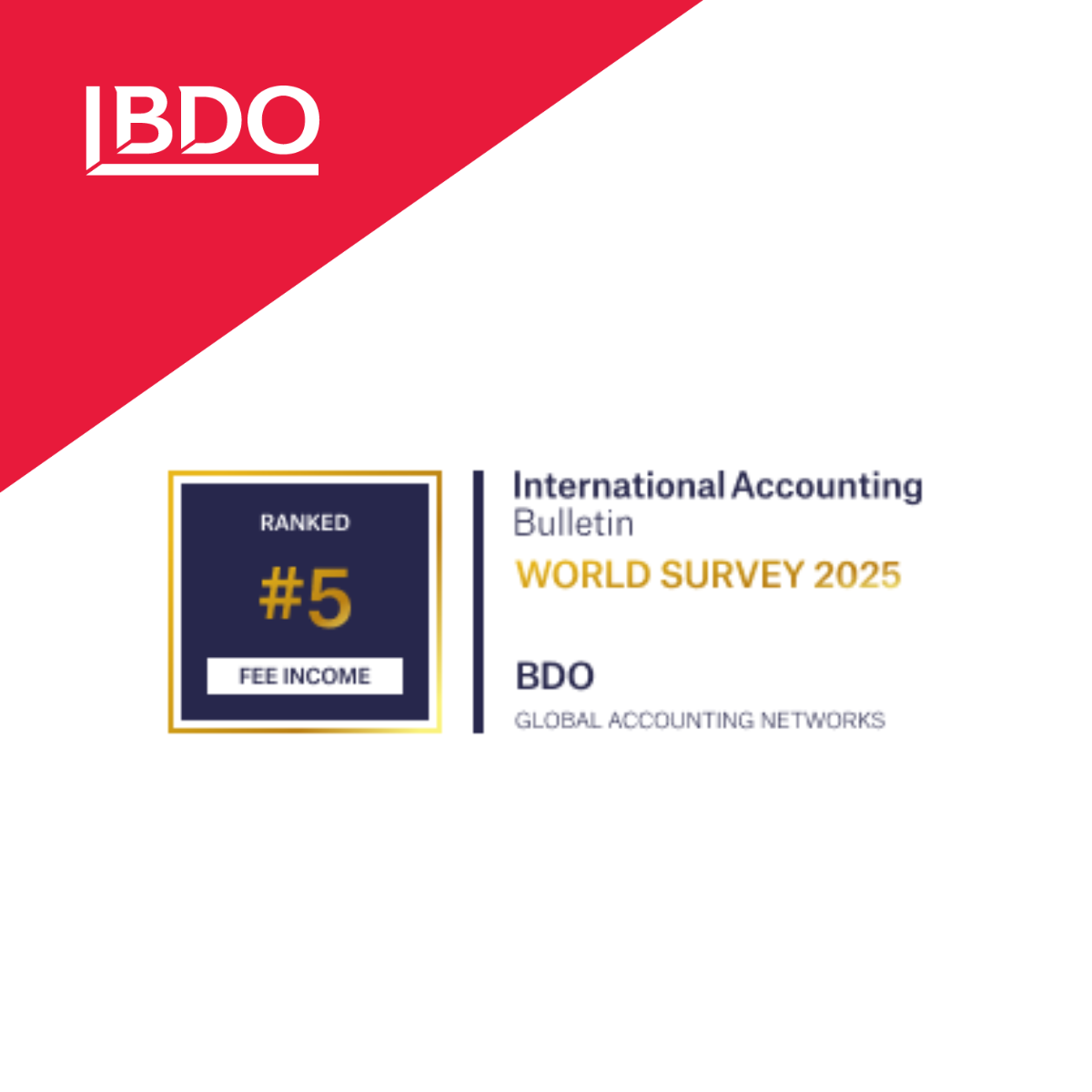 BDO tinklas – penktoje vietoje pasaulyje - BDO